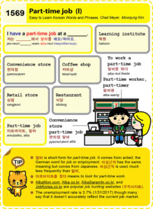 Easy to Learn Korean 1569 – Part-time job (part one). | Easy to Learn ...